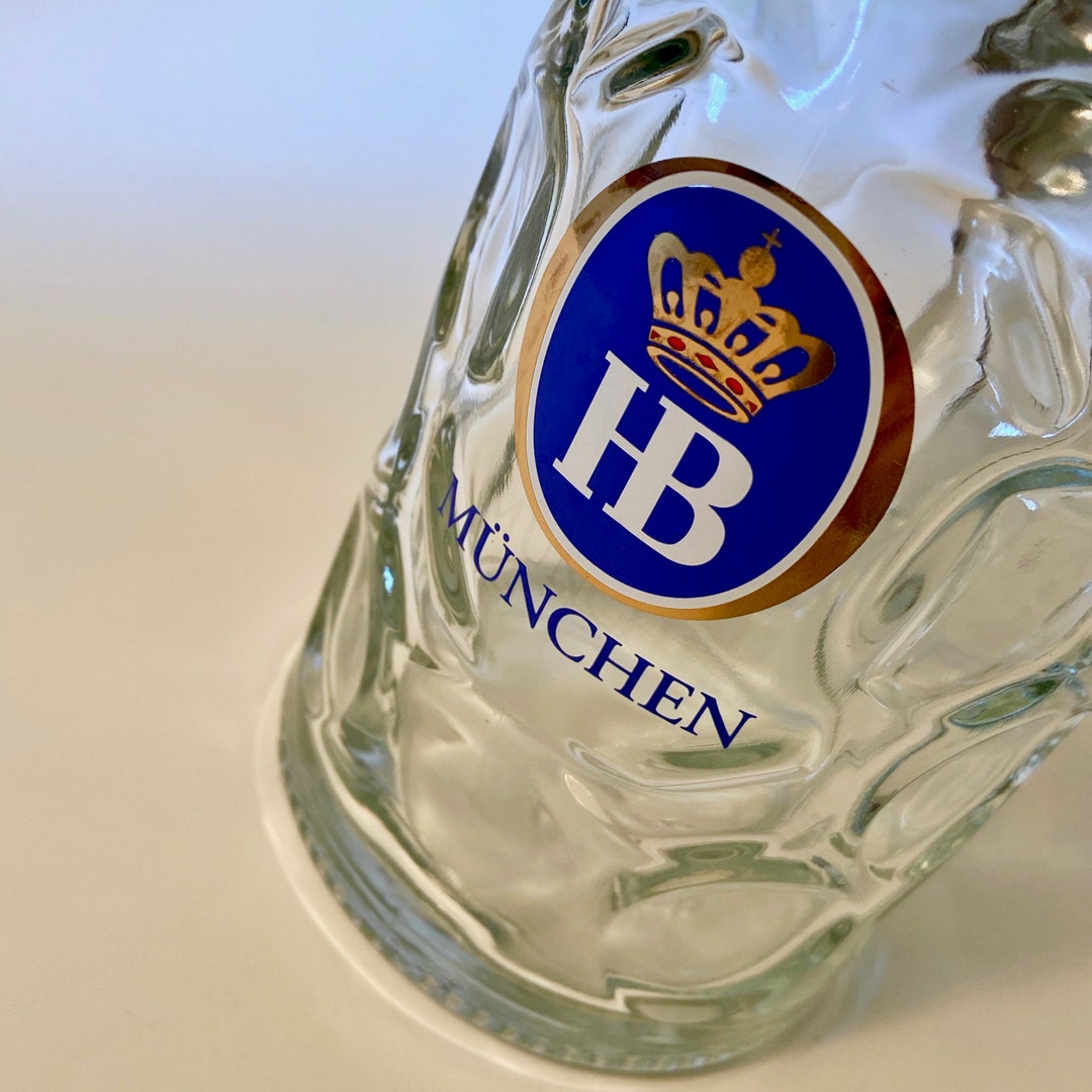 Vintage HB Hofbrauhaus Munchen 1 Liter Heavy Dimple Glass Beer Stein ...