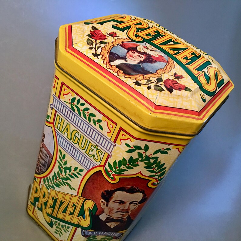 Vintage Hague's Pretzels Tin - Etsy