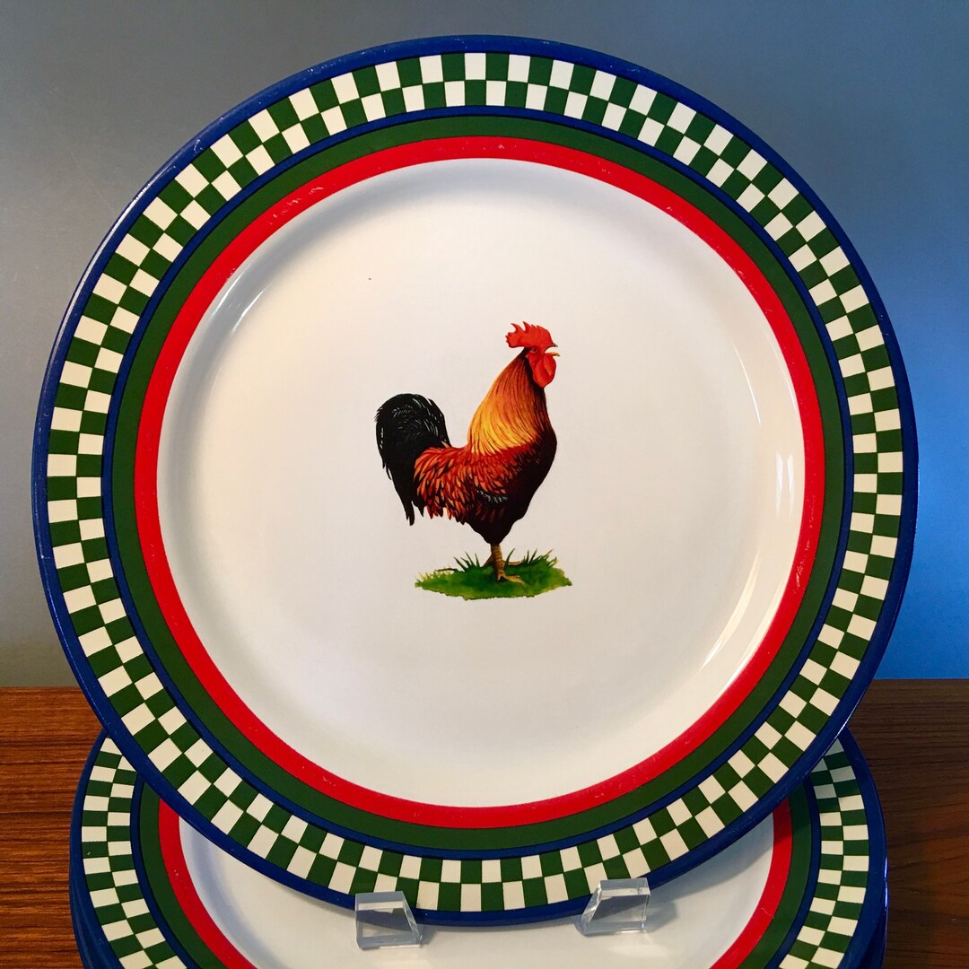 Set of 4 Vintage Bob Timberlake ella's Rooster Dinner Plates by ...