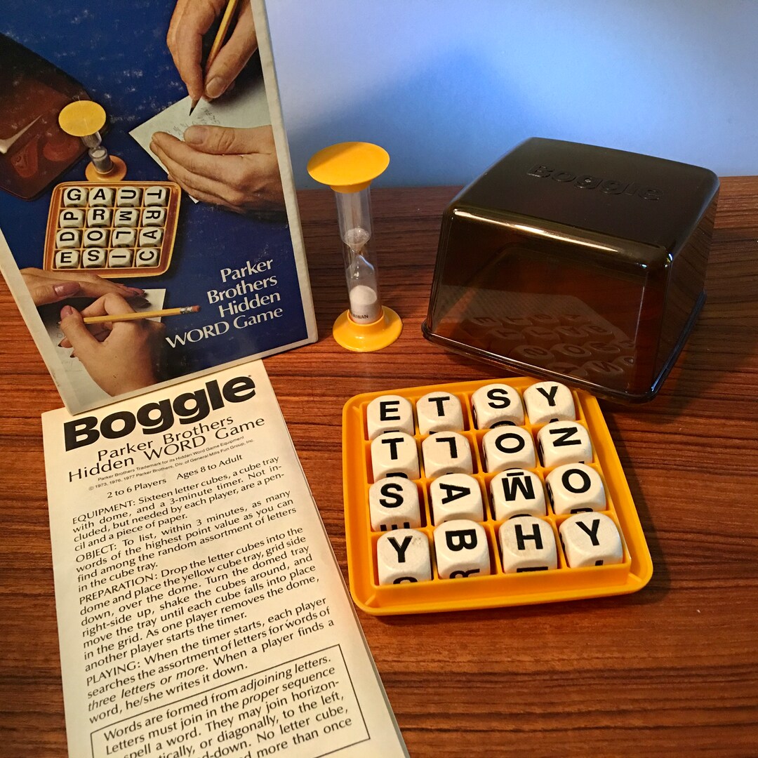 1976 Boggle Game by Parker Brothers - a Hidden Word Game for 2 to 6 Players, Ages 8 to Adult - Etsy