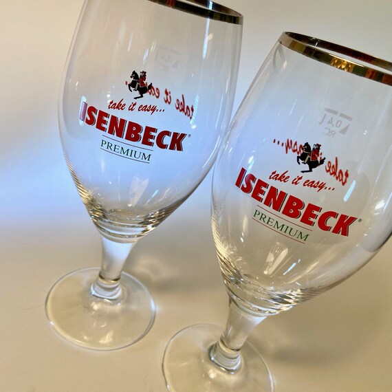 Pair of 1996 Isenbeck Premium Beer Glasses Made by Ritzenhoff - Etsy