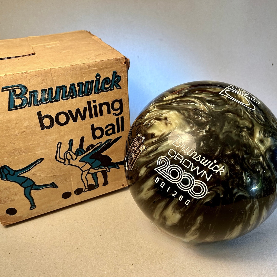 Vintage 1976 UNDRILLED Brunswick "crown 2000" Bowling Ball in Original ...