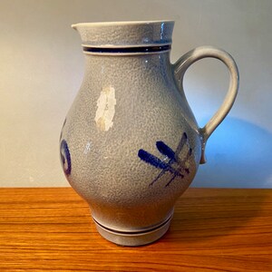 Vintage West German Marzi Remy Grey and Blue Stoneware Glazed Pottery ...