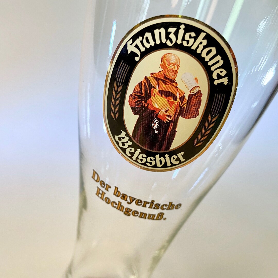 Vintage Franziskaner Weissbier .5L Tall Pilsner Beer Glass With Monk - Etsy