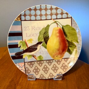 Set of Four "natures Bouquet" Porcelain 8" Plates With Bird and Fruit ...