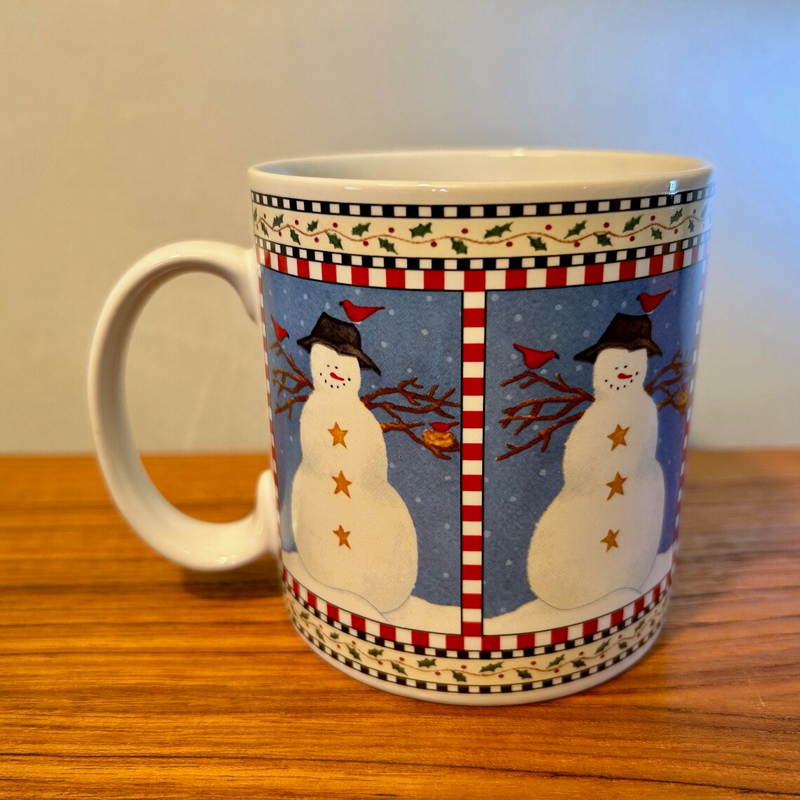 Collection of Four Vintage "snowman" Sakura Oneida Stoneware Mugs ...