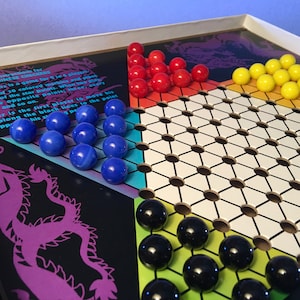 1993 Golden Chinese Checkers Classic Game Board With 60 Marbles by ...