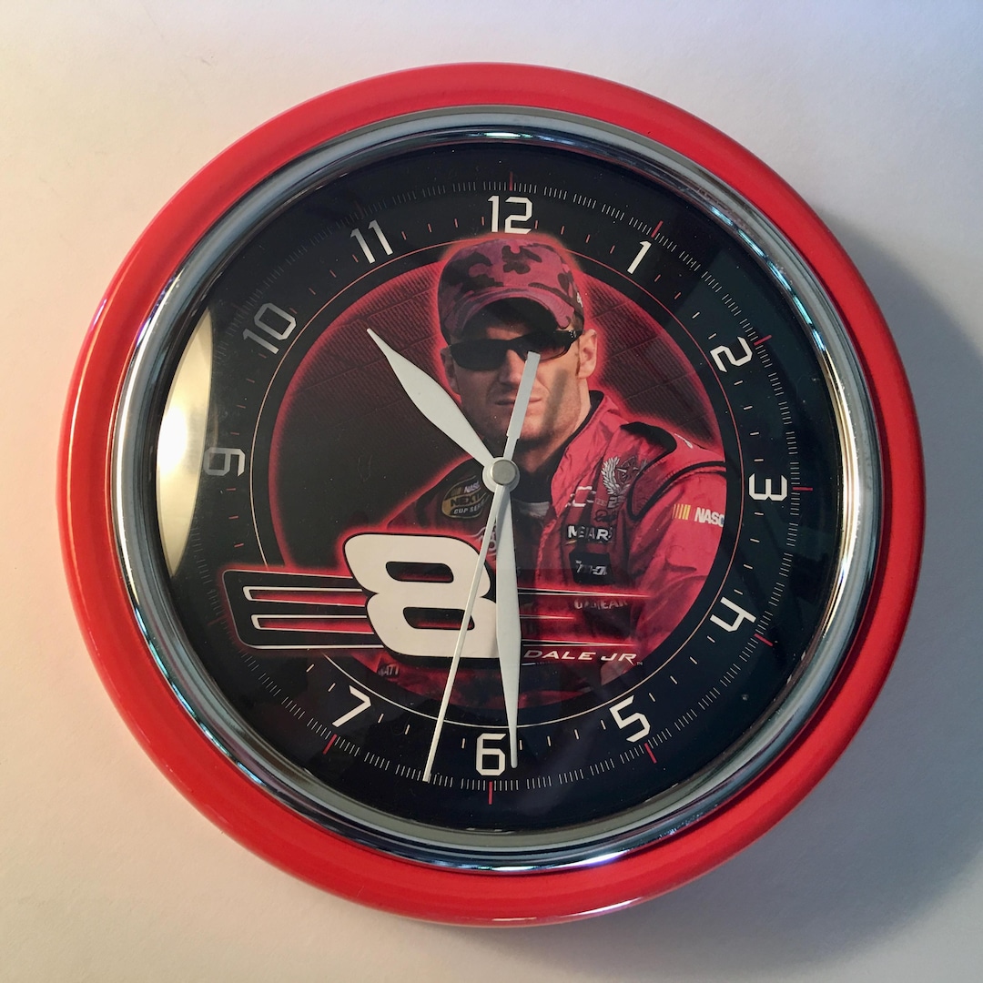 Vintage 2006 Dale Earnhardt Jr. Wall Clock With Metal Case and Glass ...