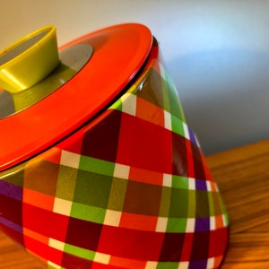 Mod Retro Colorful Plaid Vinyl Ice Bucket With Handle - Etsy