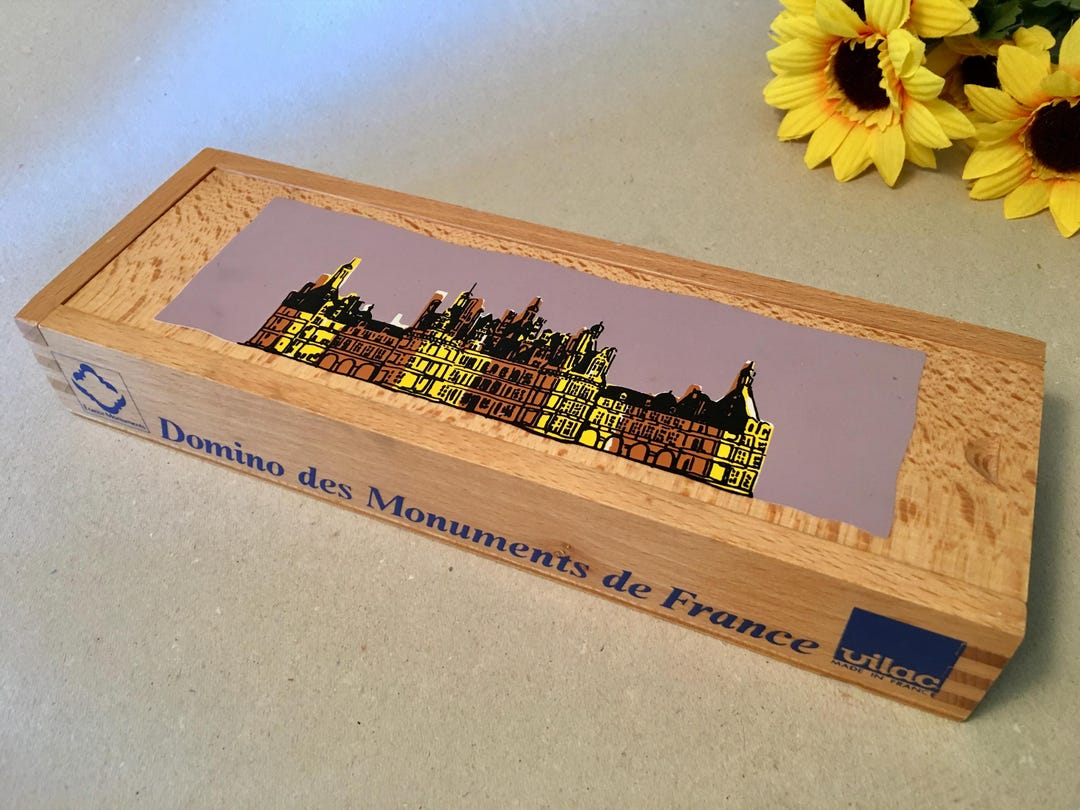 Rare "domino Des Monuments De France" Featuring 28 Wood Dominoes ...
