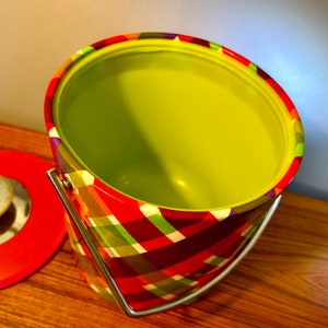 Mod Retro Colorful Plaid Vinyl Ice Bucket With Handle - Etsy
