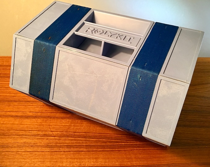 Vintage Rolykit Roll up Organizing Blue Storage Case With Compartments ...