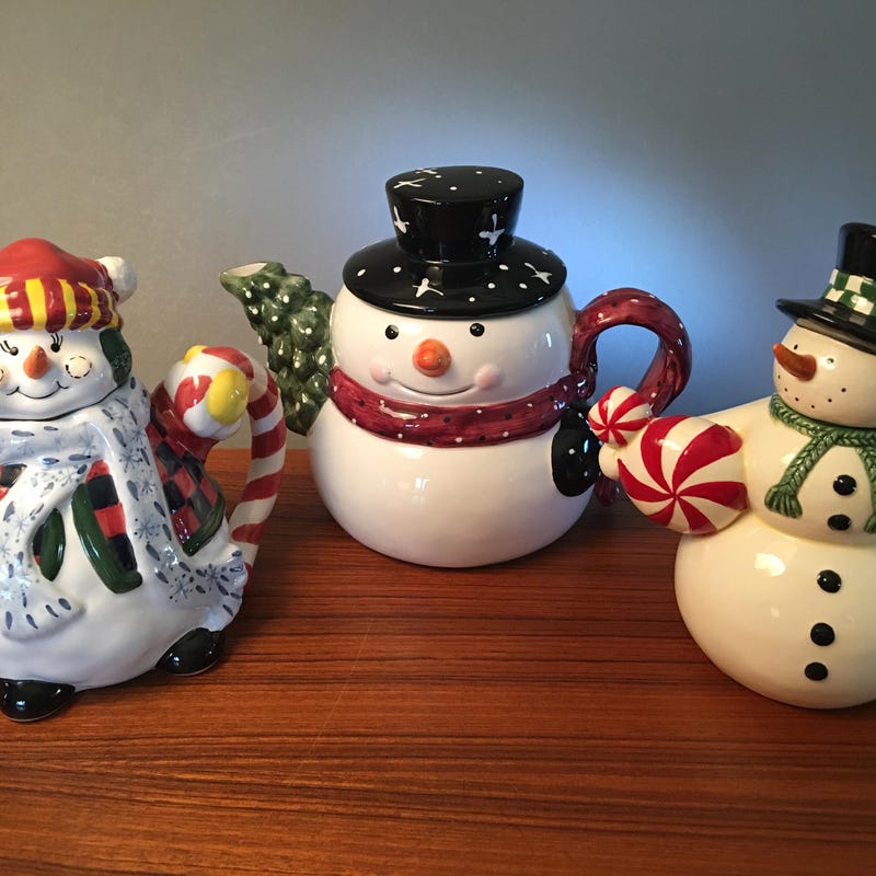 Snowman Teapot - Etsy