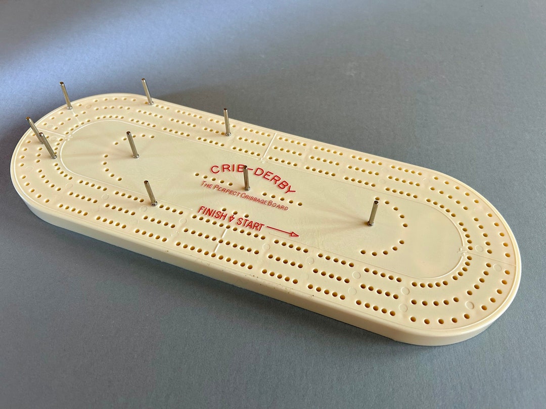 1970 Lowe Crib-derby "the Perfect Cribbage Board" Game With 9 Silver ...
