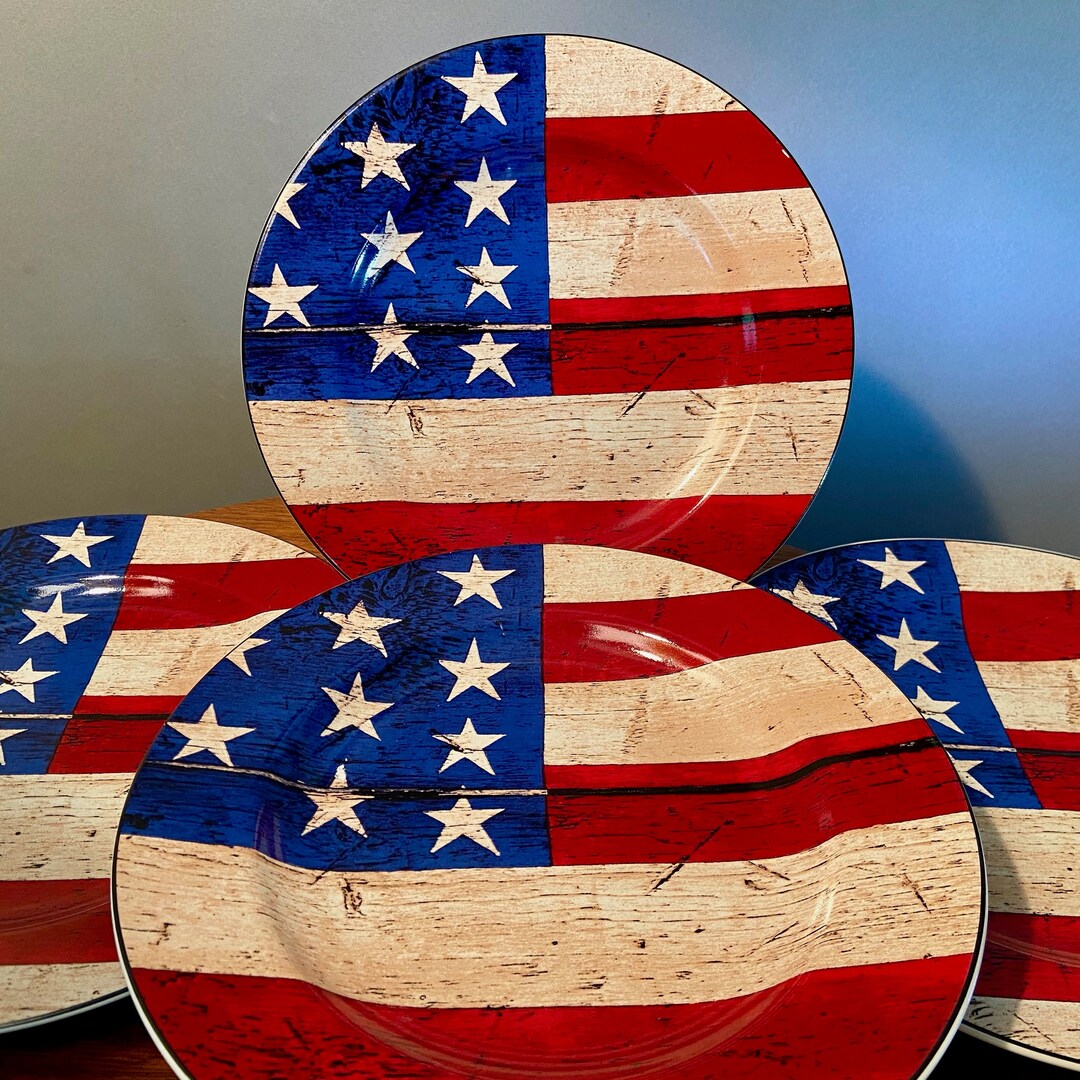 1997 Set of Four Warren Kimble "colonial" Salad Plates by Sakura - Etsy