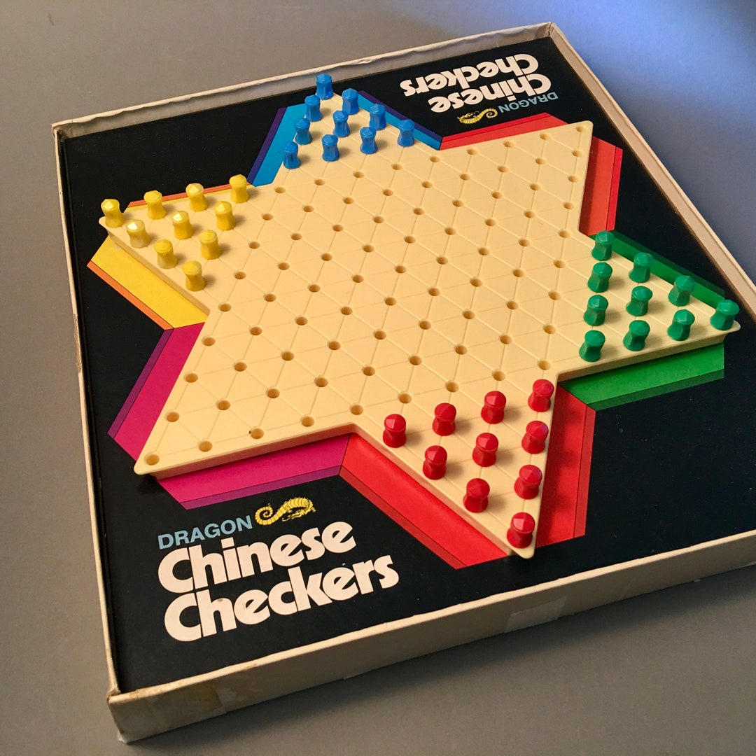 1973 Milton Bradley Chinese Checkers Cardboard Game Board Complete With ...