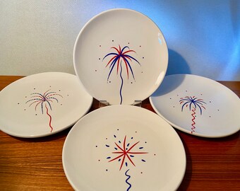 Red White and Blue Plates | Etsy