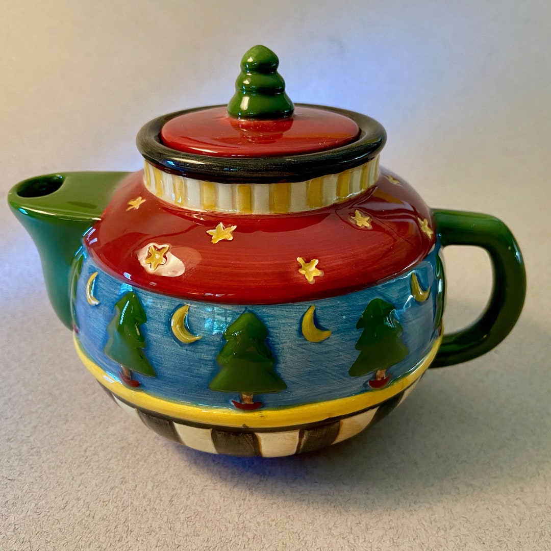 Vintage Hand Painted Debbie Mumm Christmas Small Teapot Produced by ...
