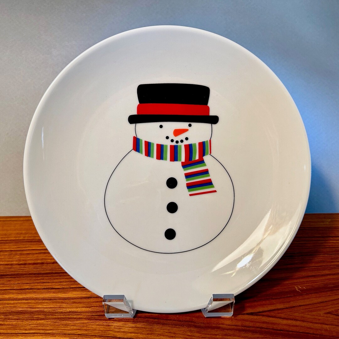 Set of Five 8" Snowman Appetizer, Salad or Dessert Plates - Price ...