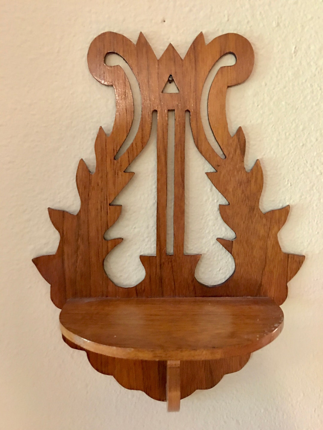 Vintage Handmade Wood Scroll Shelf - Etsy