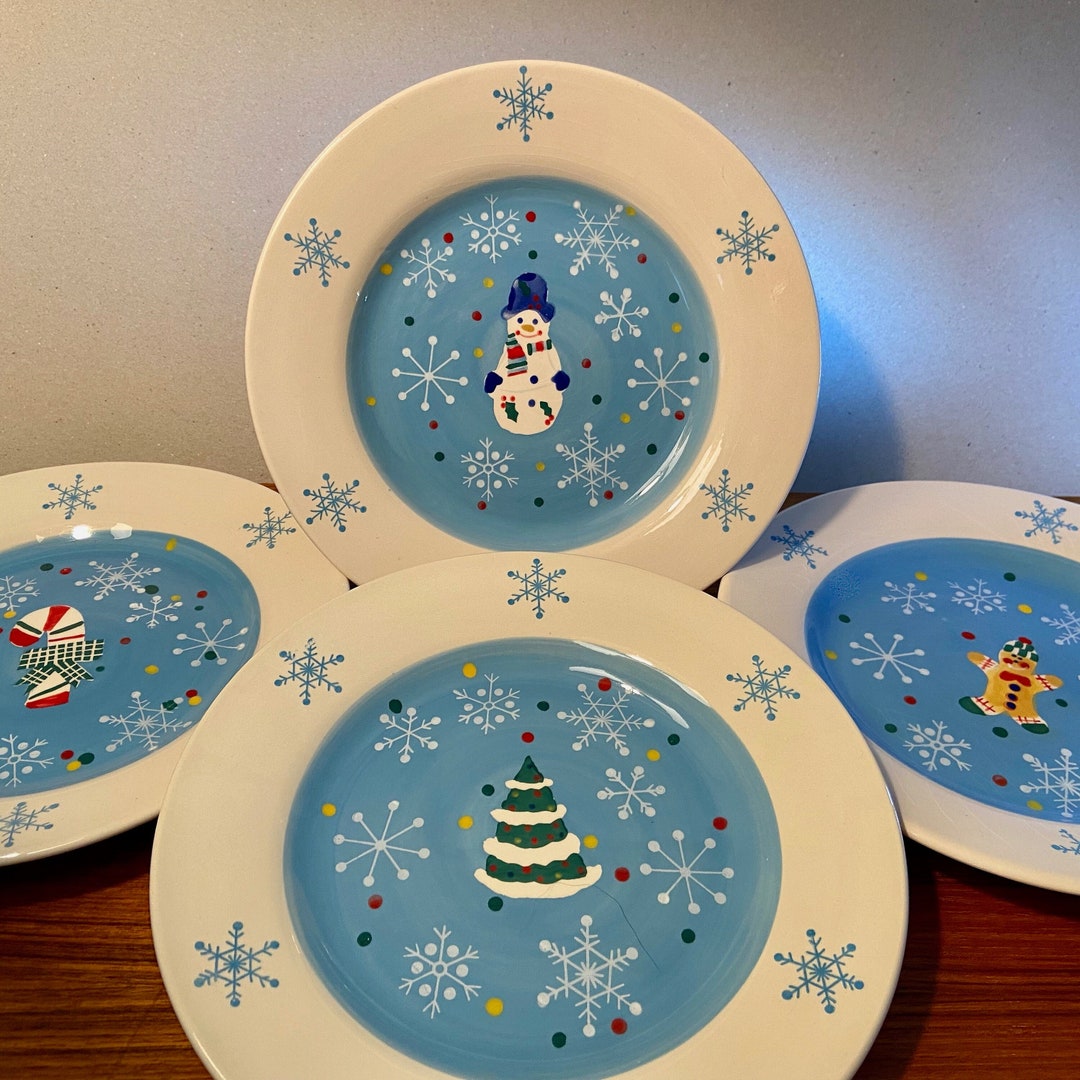 Set of Four Vintage Christmas 8-inch Plates From Temp-tations by Tara ...