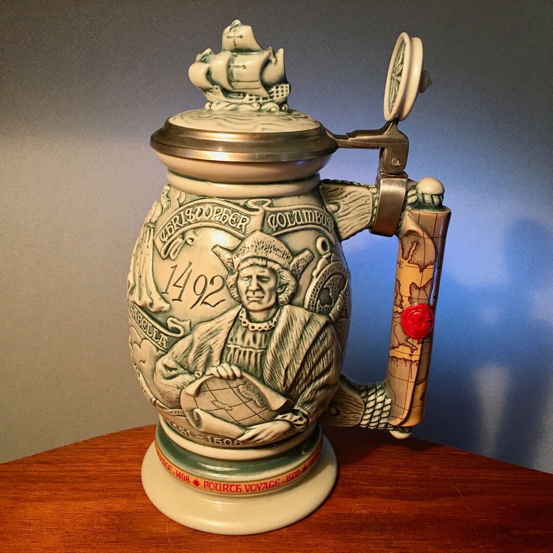 1992 "christopher Columbus - New World Stein" Handcrafted in Brazil ...
