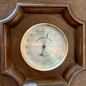 Vintage Weather Station on Faux Wood Resin Frame - Includes Thermometer ...