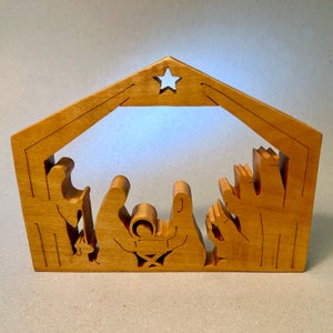 Thick Solid Wood Flat Manger Scene - Almost 9 Inches Wide and 6.5 ...