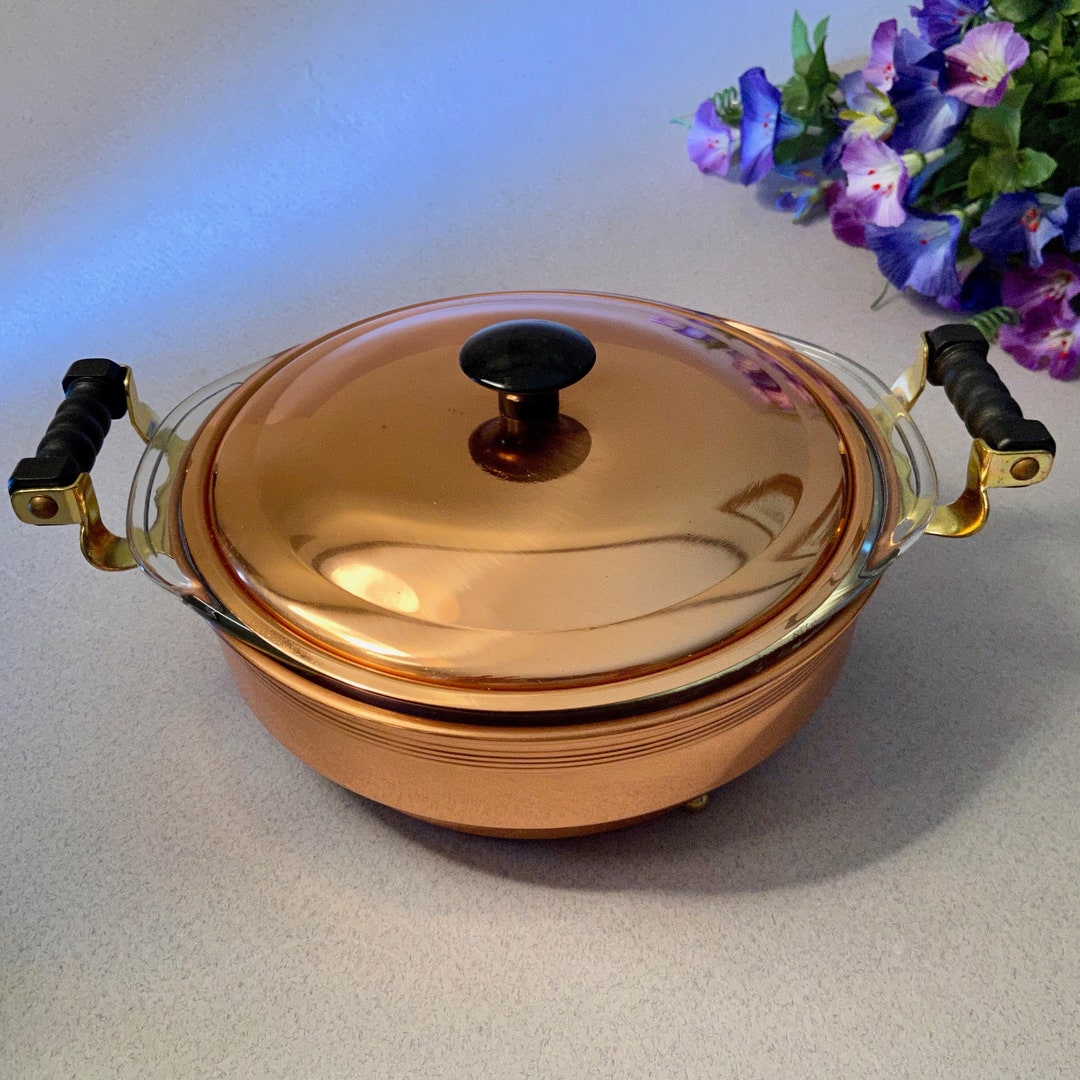 Vintage Coppercraft Guild Casserole Set - Includes Glass Pyrex Insert ...
