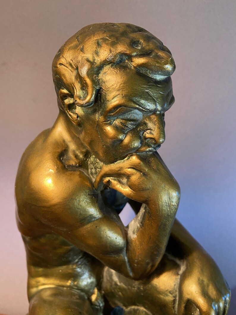Vintage Large 15-inch the Thinker Statue Sculpture - Etsy