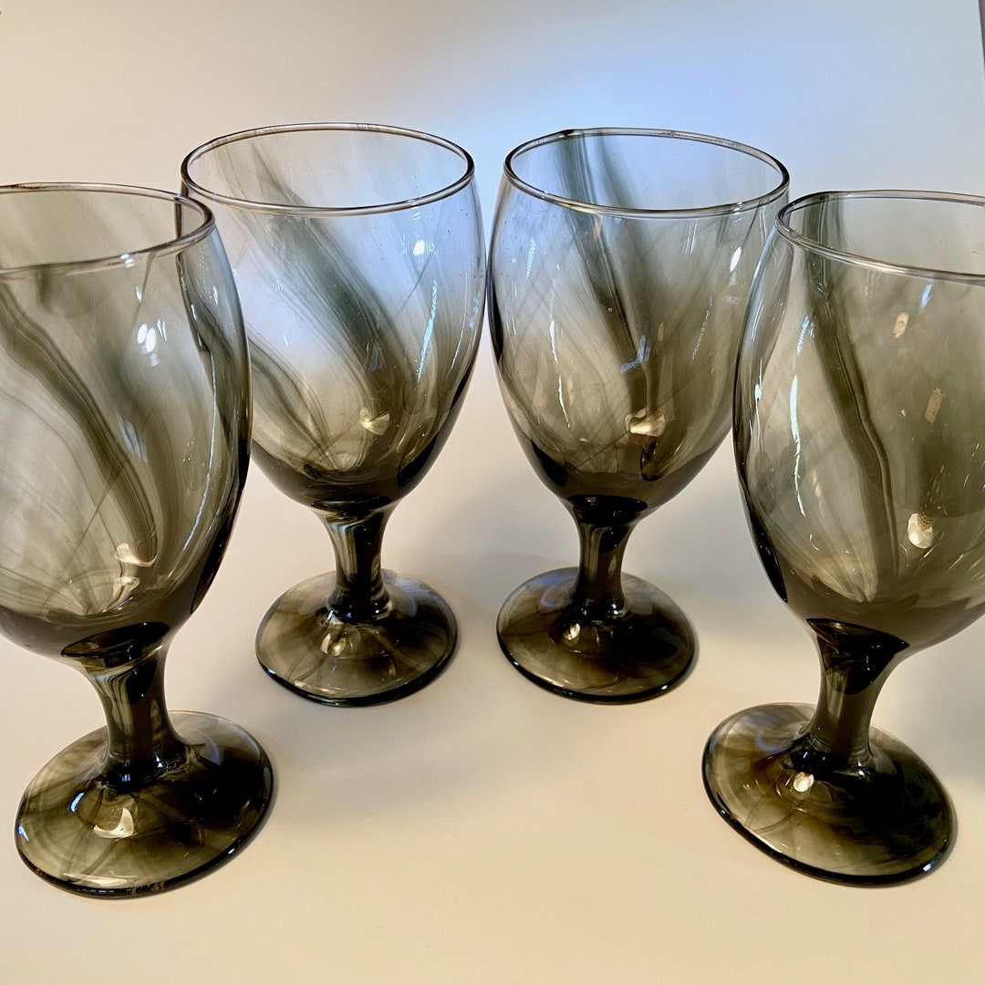 2 SETS AVAILABLE! Set of Four Libbey Water Goblets From the Marbelique ...