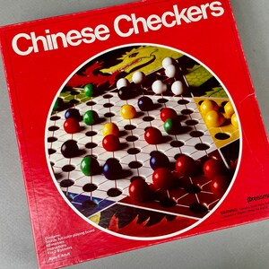 1992 Pressman Chinese Checkers Cardboard Game Board Complete With 60 ...