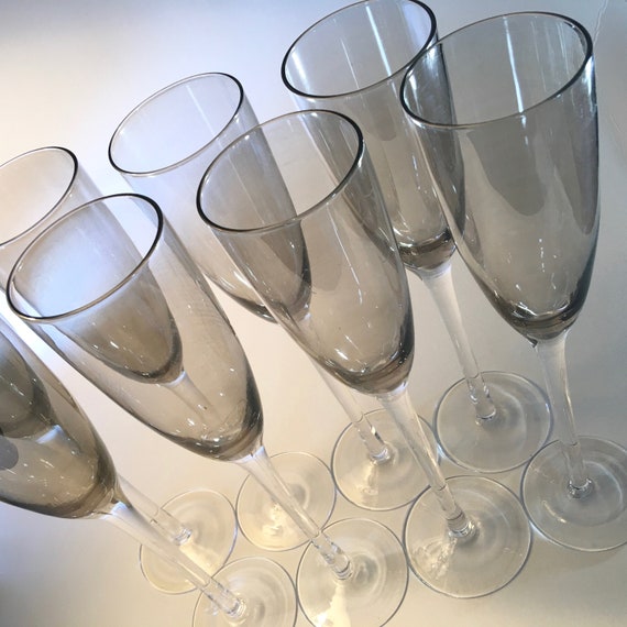 SALE Set of Eight Super Tall Champagne Flutes in Original Box - Etsy