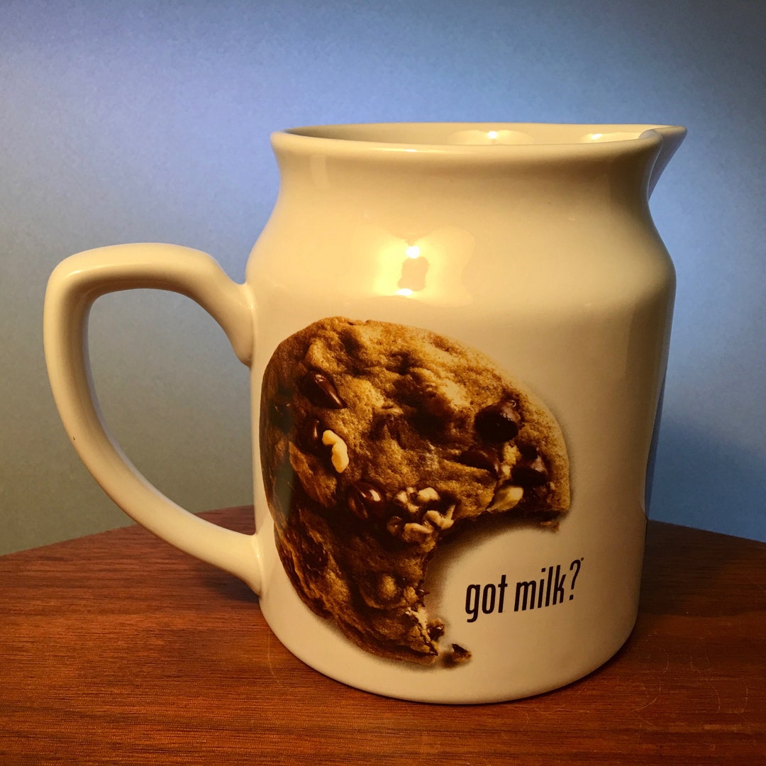 1999 "got Milk?" Ceramic 36 Ounce Pitcher With Chocolate Chip Cookie ...