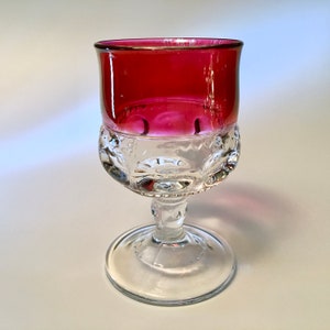 Set of 8 Vintage Short Ruby Red King's Crown Thumbprint Claret Wine ...