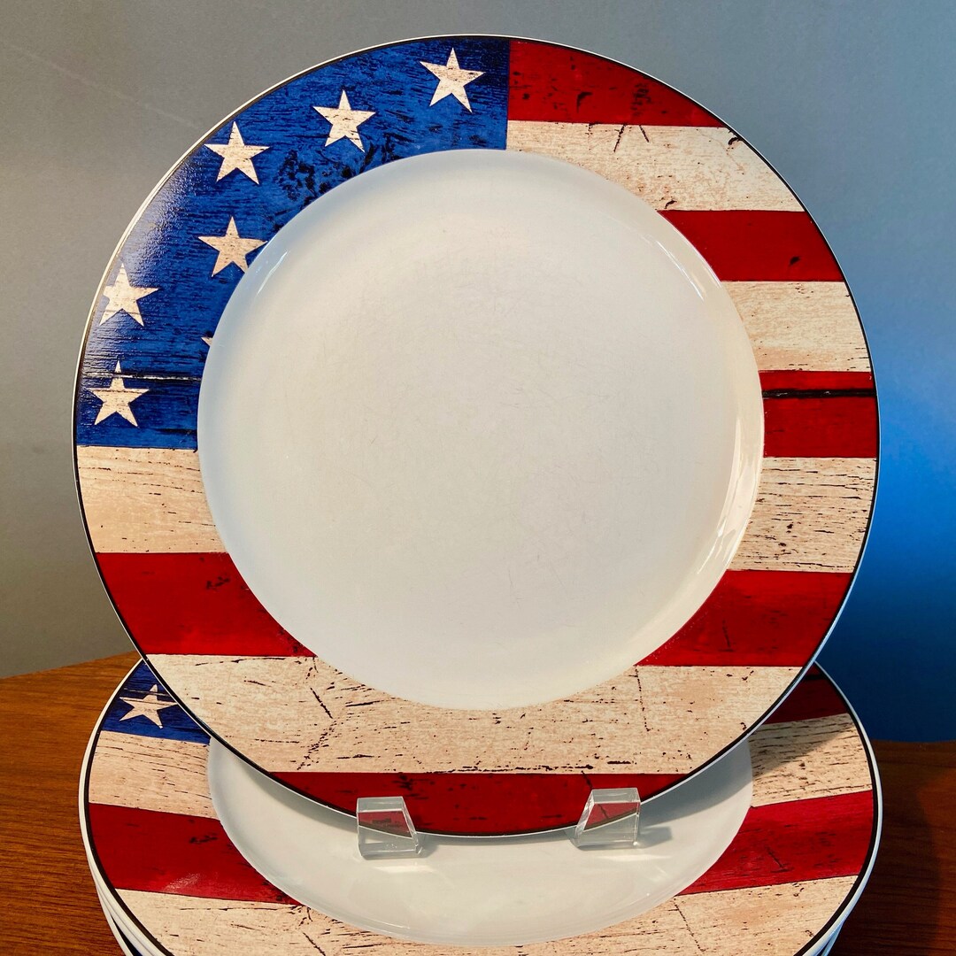 Set of Four 1997 Warren Kimble "colonial" Dinner Plates by Sakura - Etsy