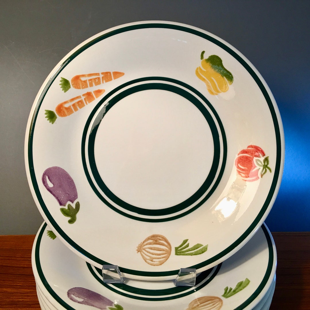 Set of Six Vintage "tre Ci" 10.25 Inch Plates Made in Italy With ...