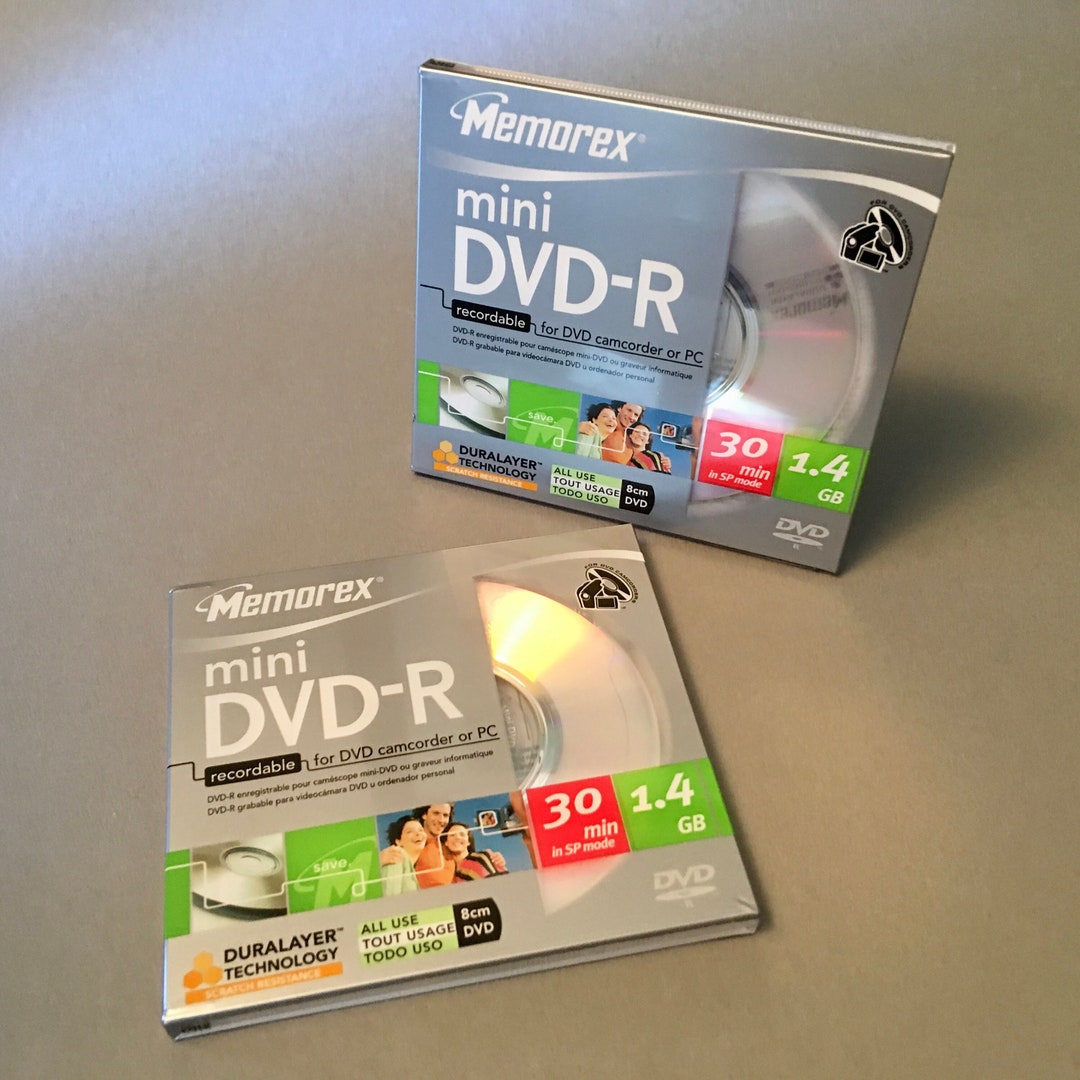 INCLUDES BOTH! Set of Two Blank Unused Memorex Mini DVD-R Recordable 1. ...