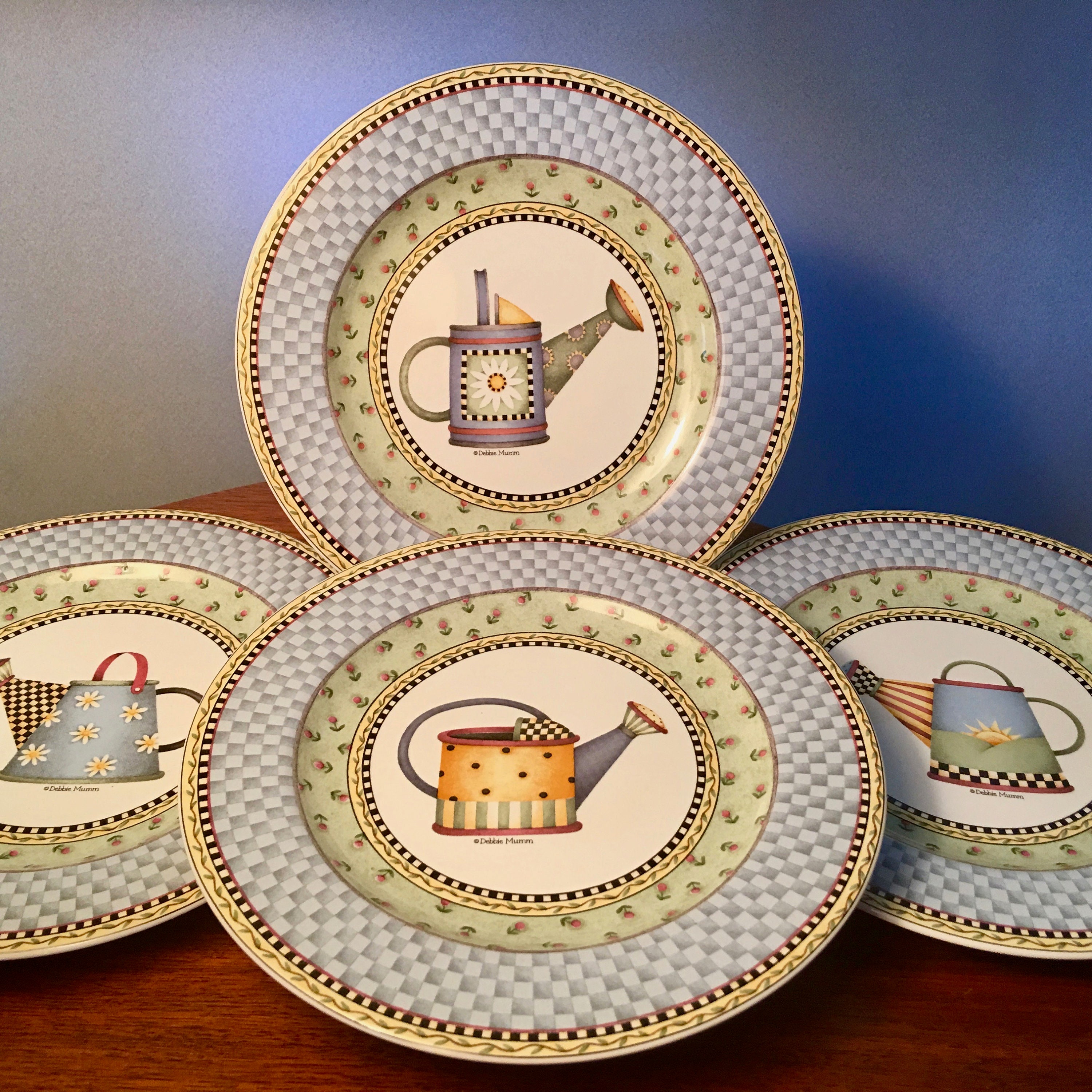 vintage plate set collectible dinnerware luncheon plates set of 4 ...