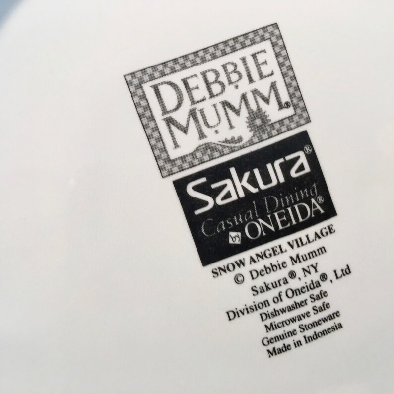 Set of Four "snow Angel Village" Salad Plates Designed by Debbie Mumm ...