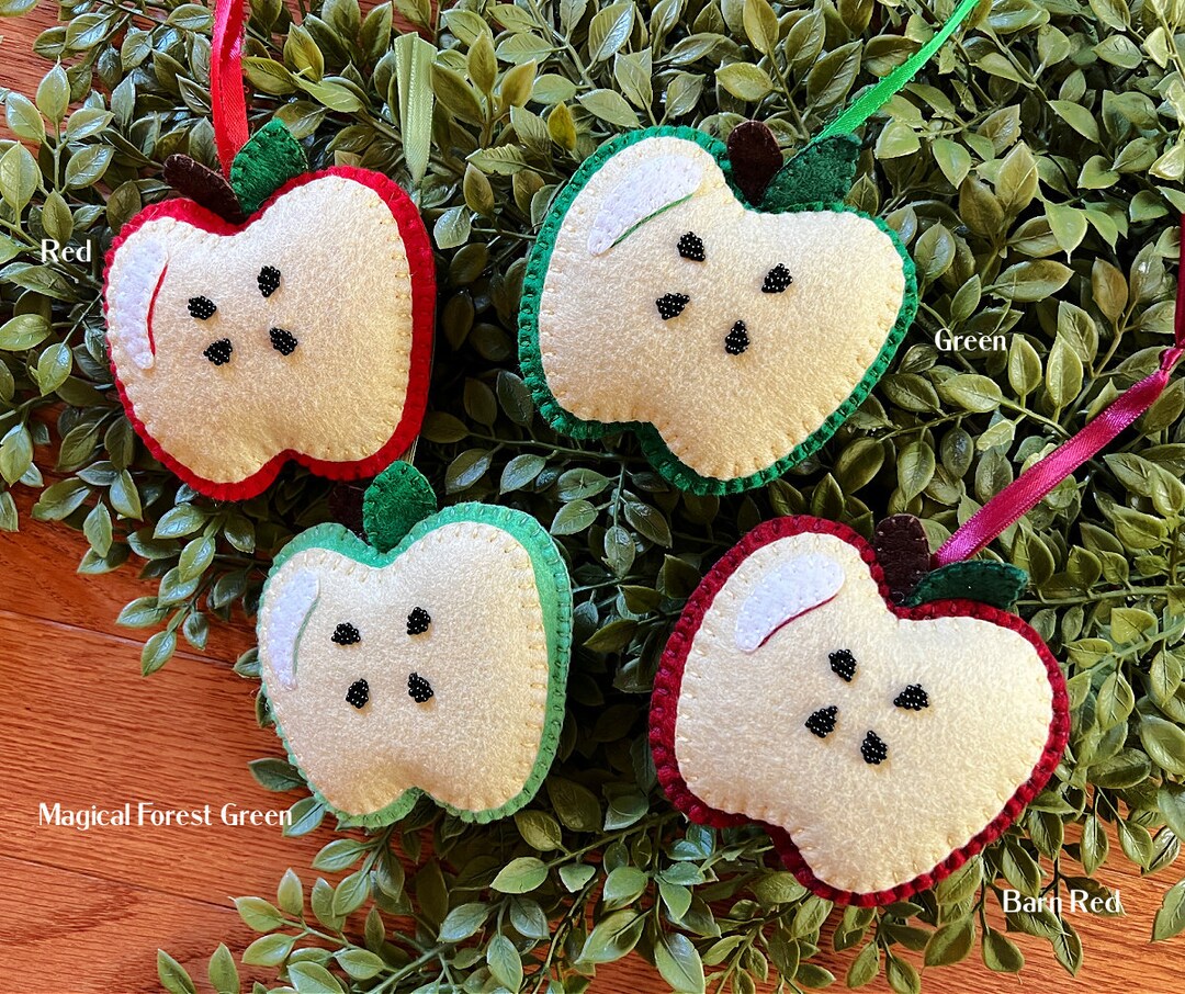 Apple Wool Felt Ornament Hanger Color Choice - Etsy