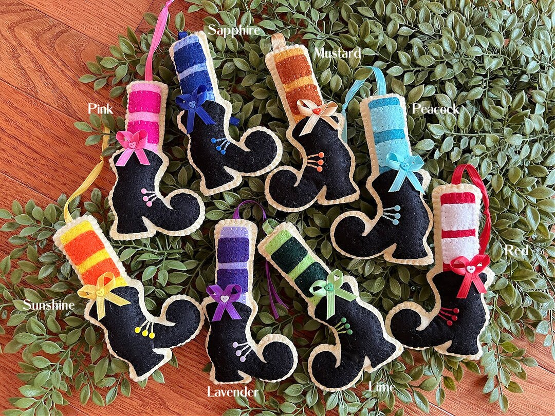 Wool Felt Sugar Cookie Witches Boot Ornament Hanger Color Choice - Etsy