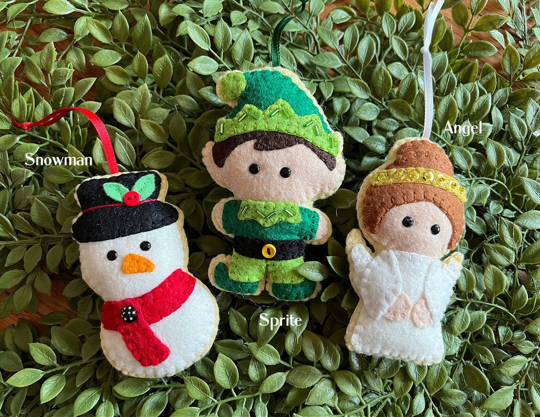 Wool Felt Snowman Sprite Angel Ornament Character Choice - Etsy