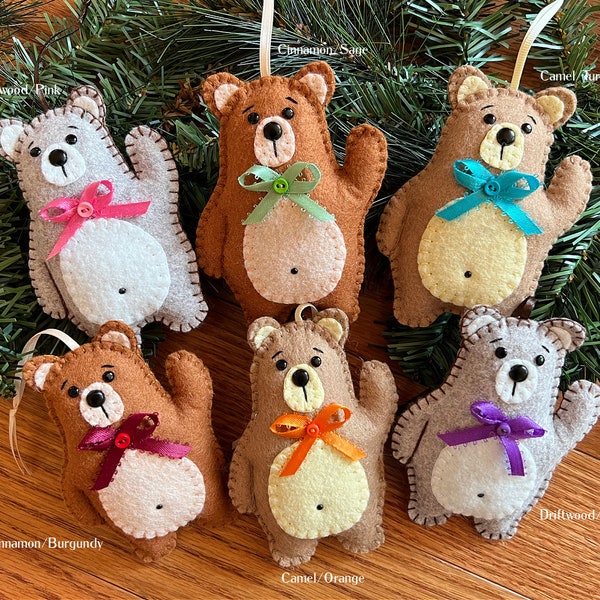 Felt Bear Ornament - Etsy