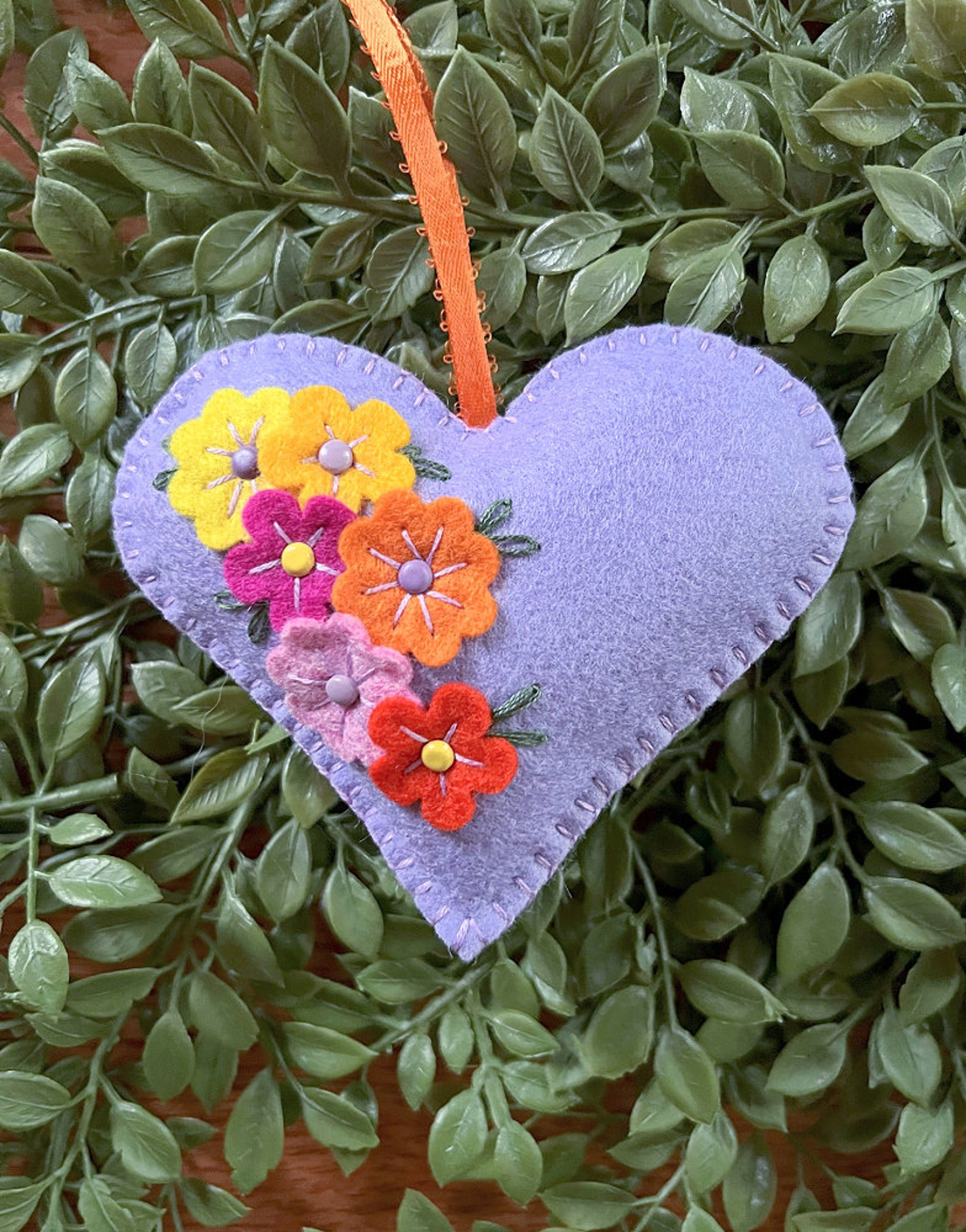 Wool Felt Heart in Purples Color Choice - Etsy