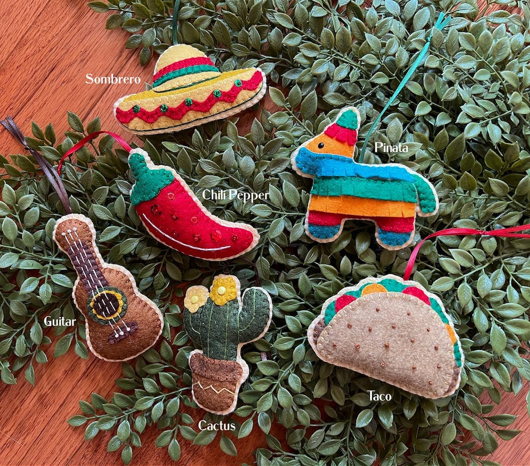 Wool Felt Mexican Fiesta Ornament Character Choice - Etsy