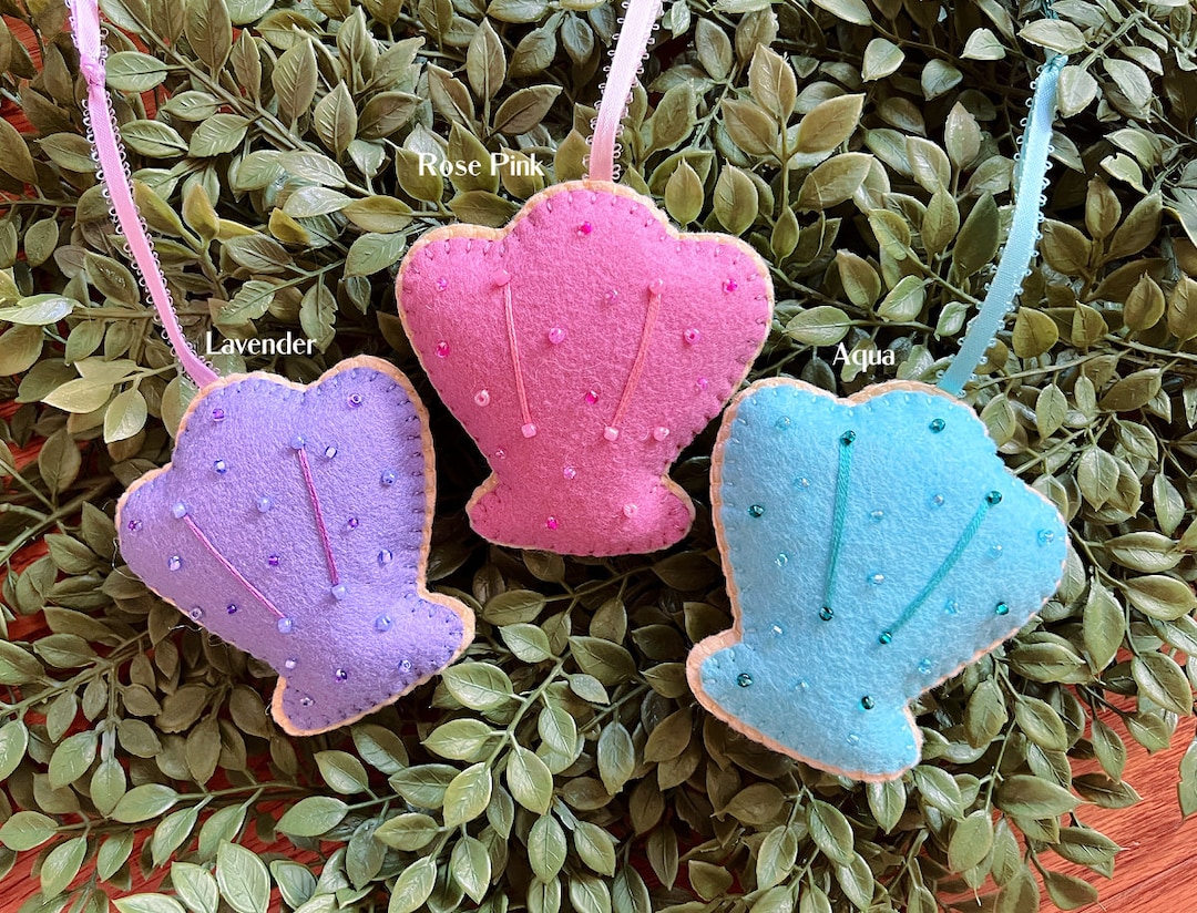 Wool Felt Seashell Ornament Color Choice - Etsy