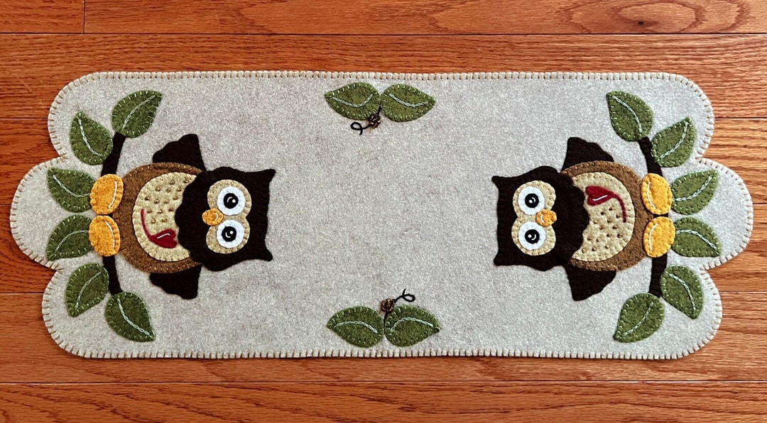 Long Wool Felt Owl Table Mat - Etsy