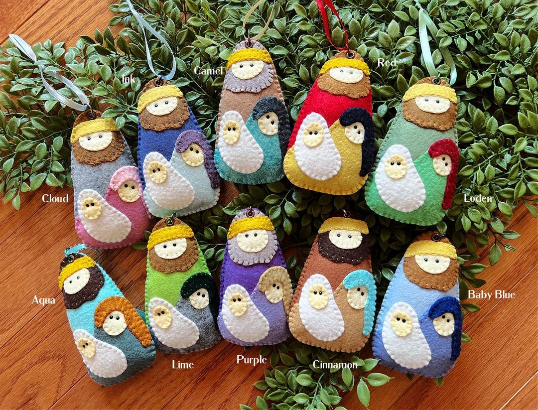 Wool Felt Nativity Ornament Color Choice - Etsy