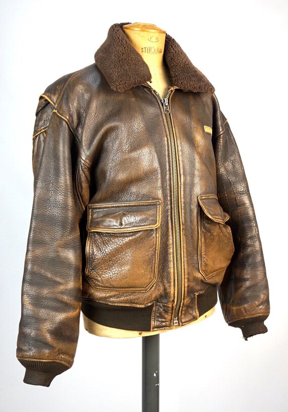 Avirex 80S/Type G-1/Flight Jacket/S/Leather/Brw/7823 … - Gem